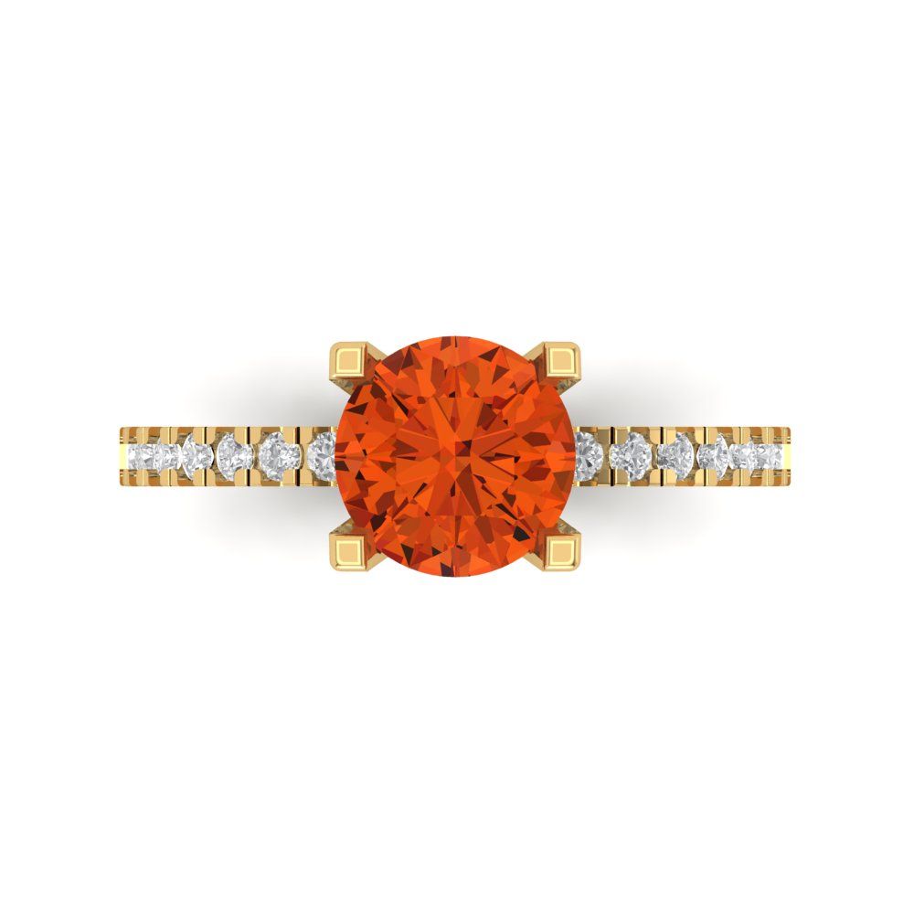 1.71 cttw Zirconia Simulated Red Diamond Solitaire with Zirconia Simul ...